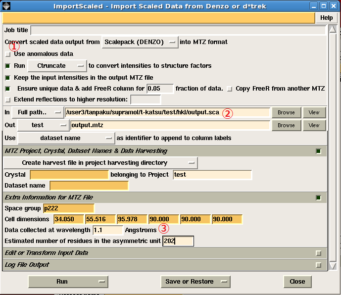 おうちでできる構造解析 番外編 HKL2000 scalepack2mtz